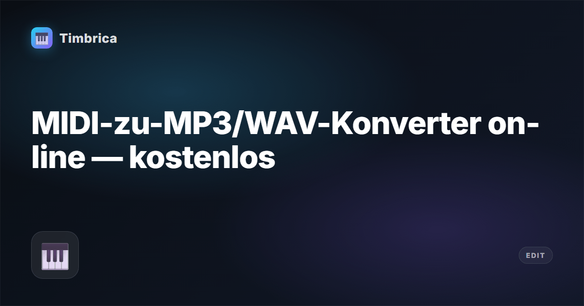 MIDI zu MP3 online — kostenlos | Timbrica