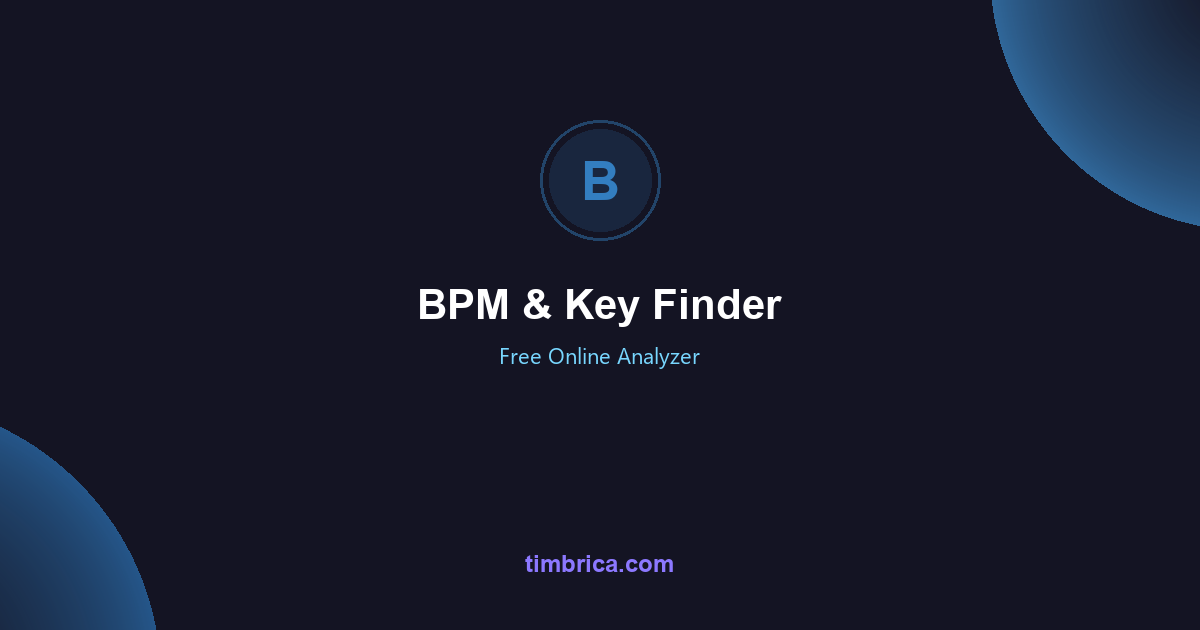 BPM & Key Finder Online Free | Timbrica