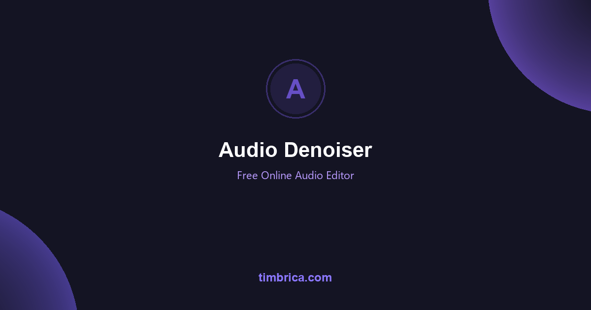 Remove Background Noise from Audio Online | Timbrica