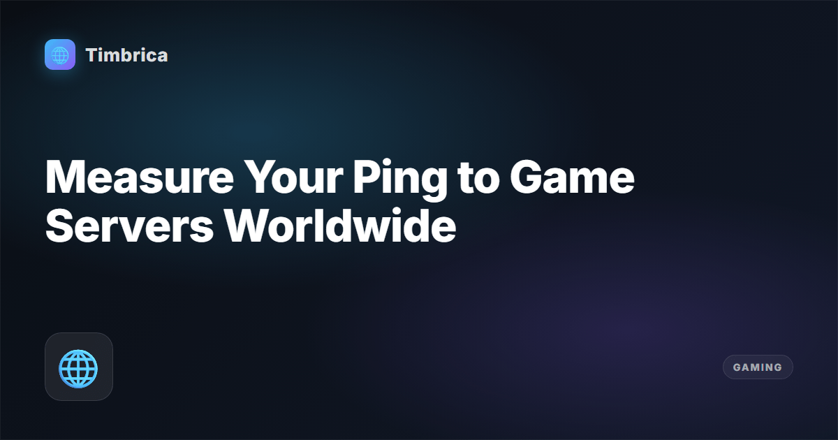 Gaming Ping Test Online | Timbrica