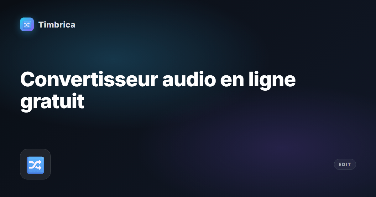 Convertisseur audio gratuit en ligne | Timbrica